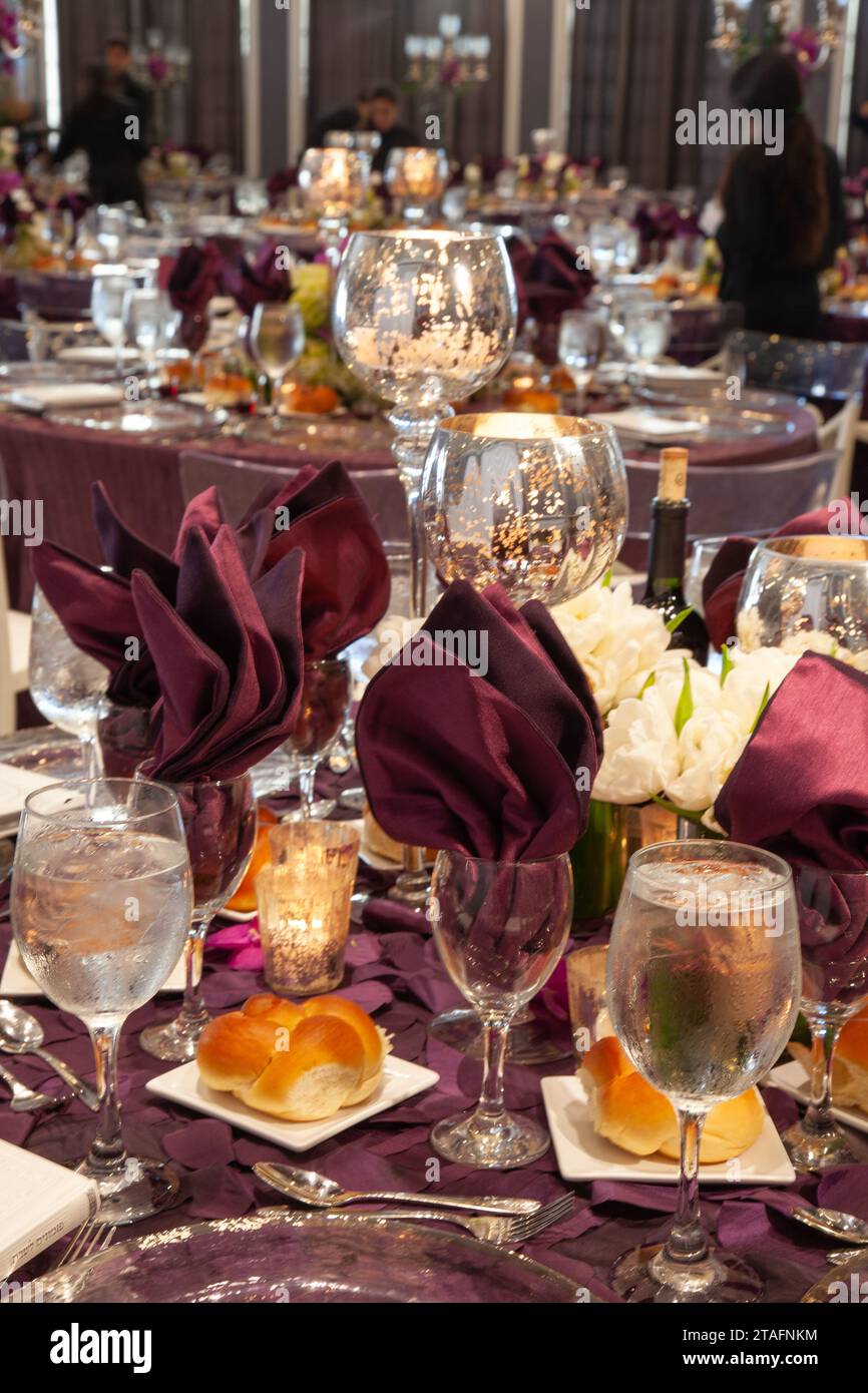 Set up for a wedding of a restaurant hi-res stock photography and ...