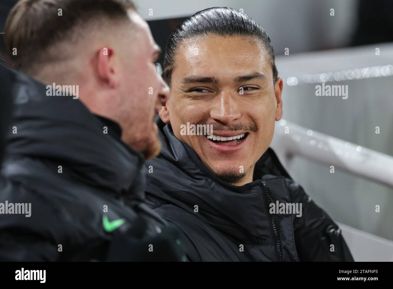 Liverpool, UK. 30th Nov, 2023. Darwin Núñez #9 of Liverpool on the ...