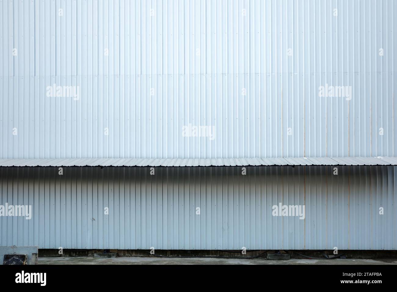 Textured Corrugated Metal Siding on Industrial Building Facade of ...