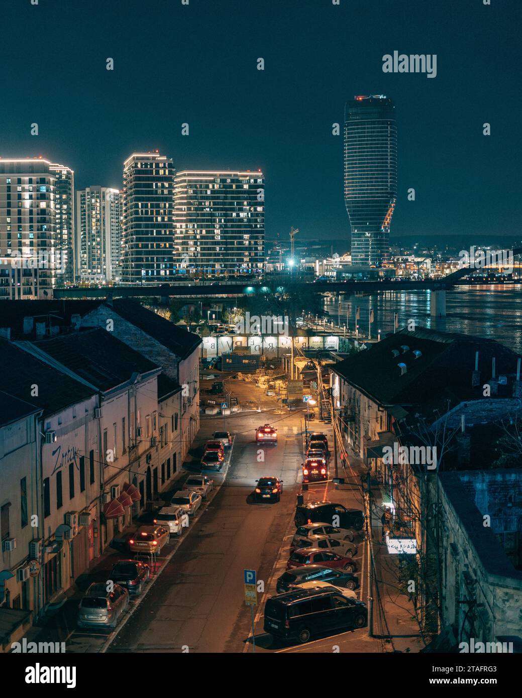 View from Brankos Bridge at night, in Belgrade, Serbia Stock Photo - Alamy
