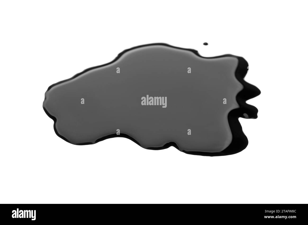 Blot of black liquid on white background Stock Photo - Alamy