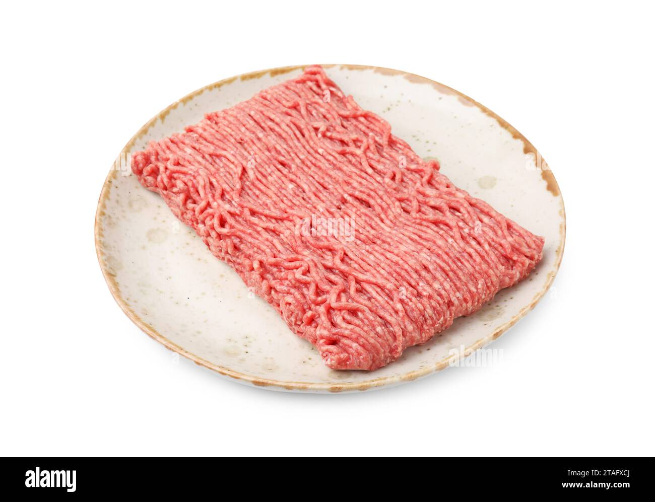 Fresh raw ground meat isolated on white Stock Photo - Alamy