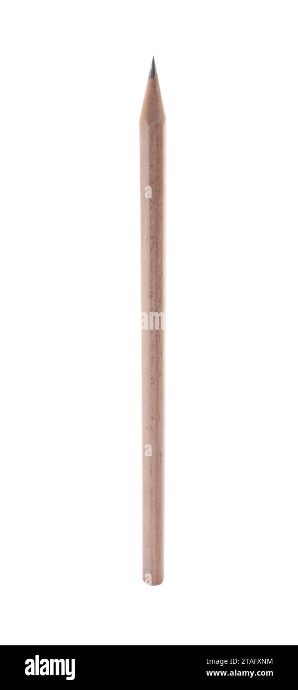 One sharp graphite pencil isolated on white Stock Photo - Alamy
