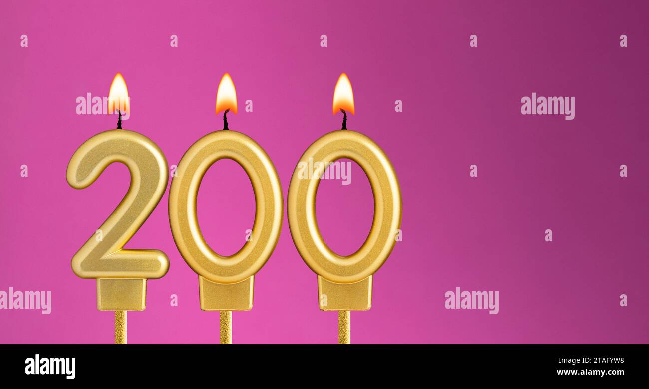 Number of followers or likes - Candle number 200 Stock Photo - Alamy