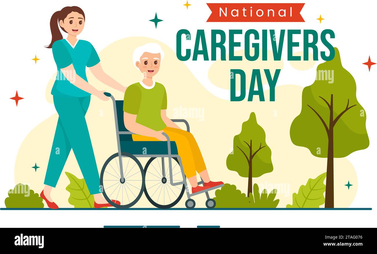 National Caregivers Day Vector Illustration on February 16th to Provide ...
