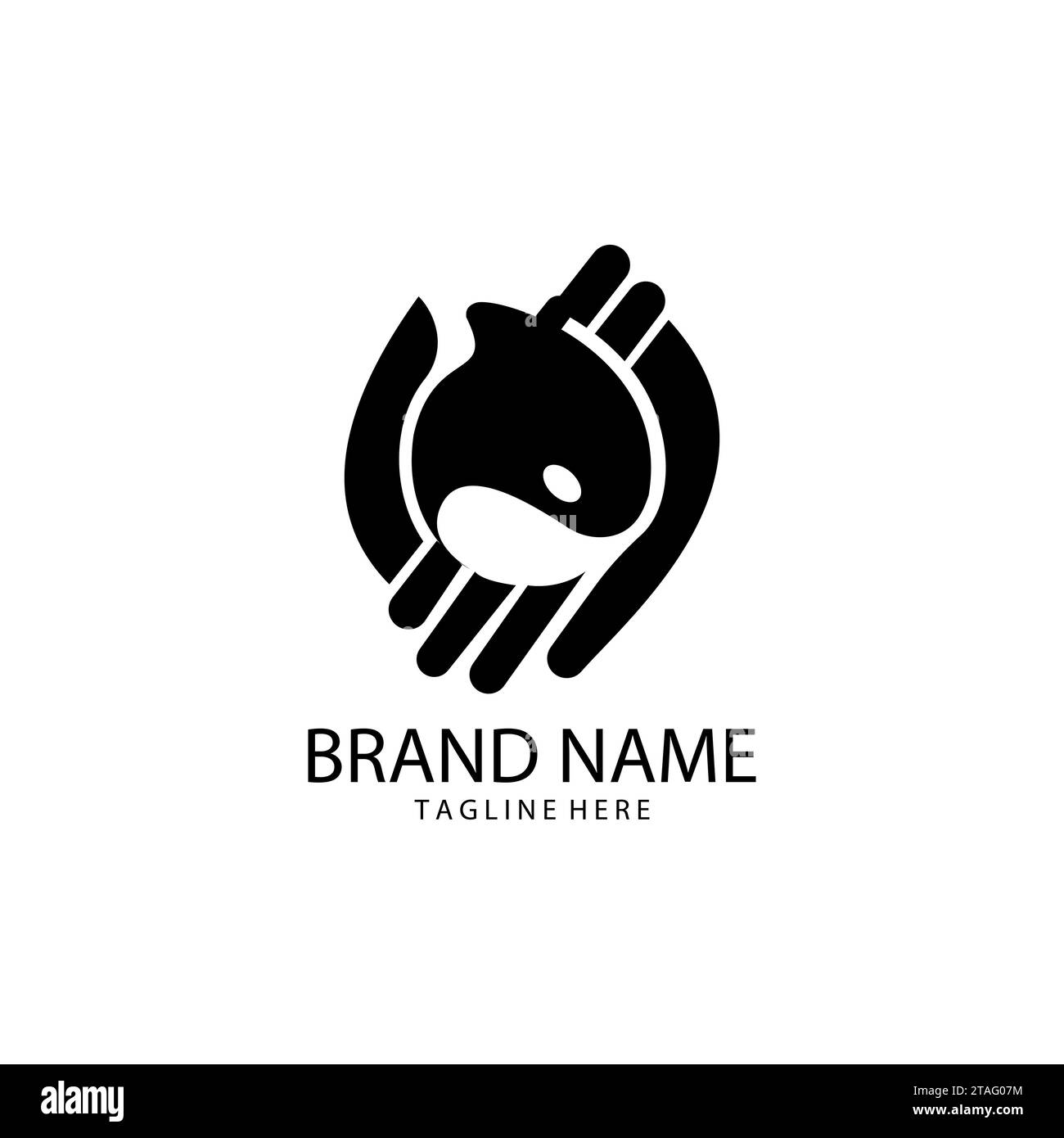 dolphin hand protection logo design vector Stock Vector Image & Art - Alamy