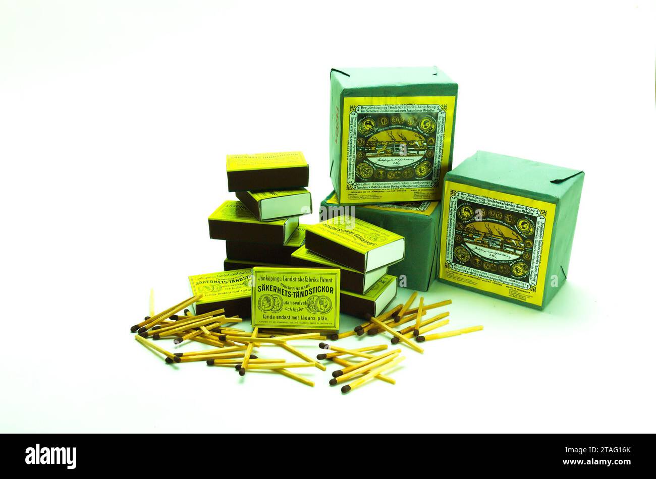 Several Matchboxes isolated on white background Stock Photo - Alamy