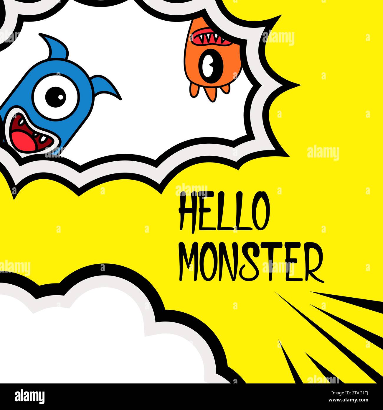 monster cover pop art background illustration Stock Vector Image & Art ...