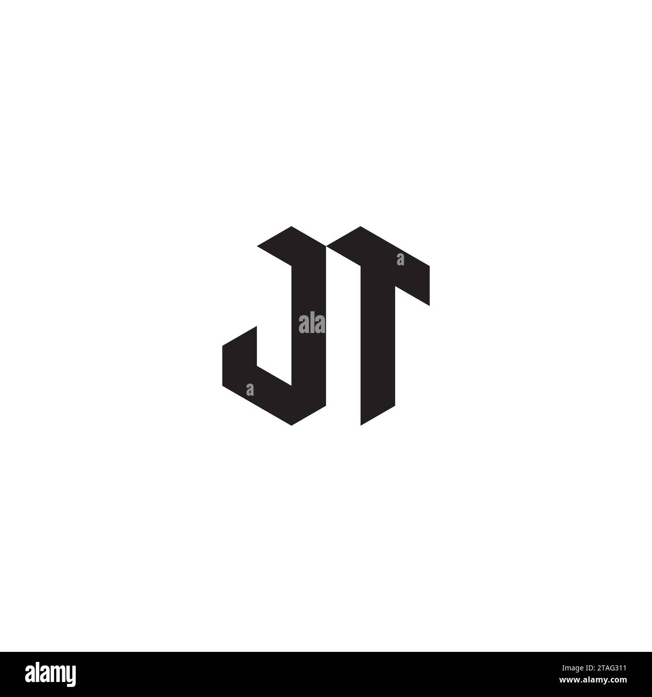 JT initial logo letters in high quality professional design that will ...