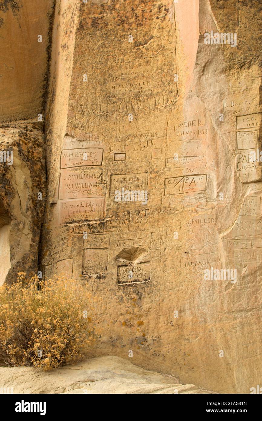 Inscription along Inscription Rock Trail, El Morro National Monument ...