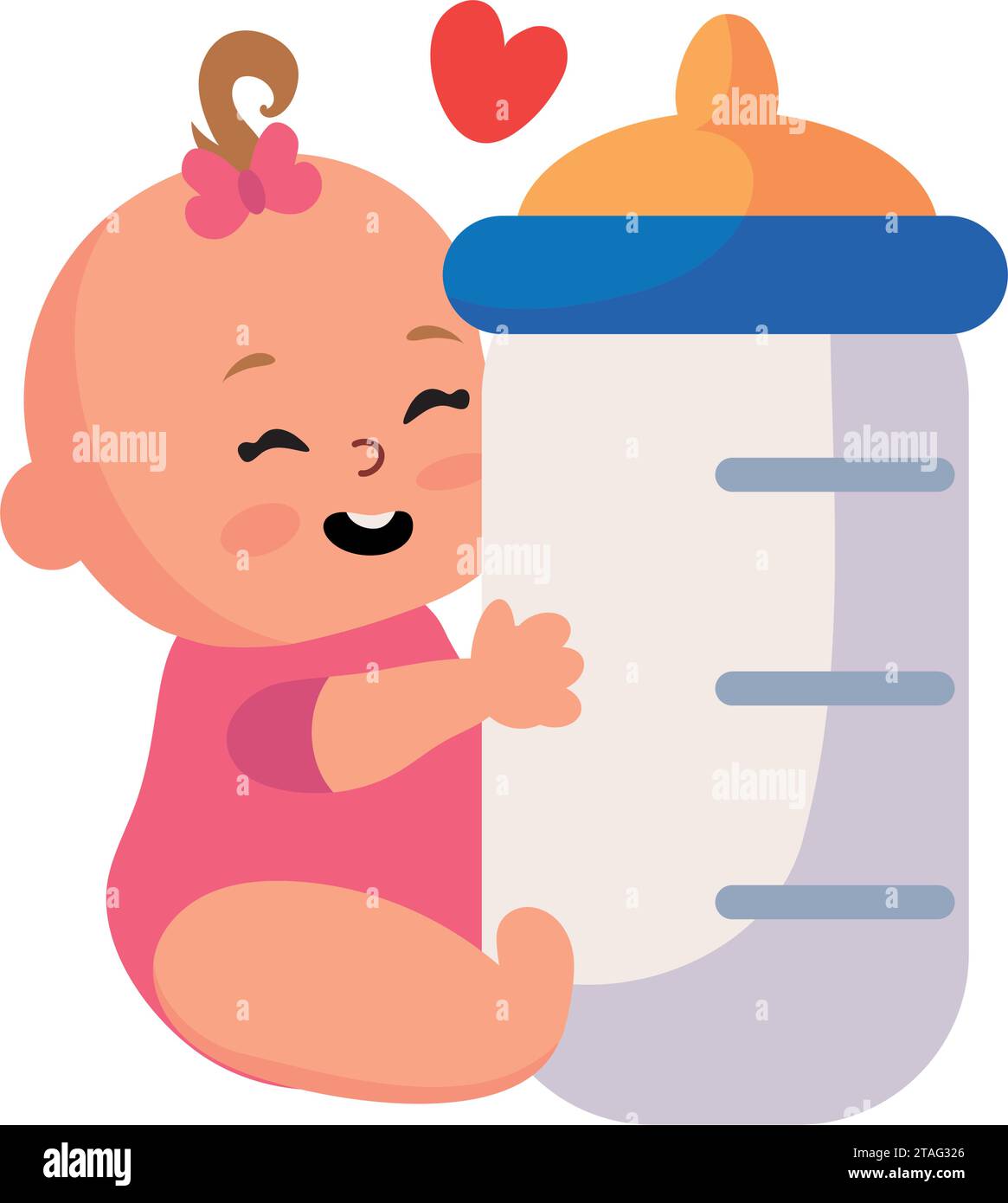 Happy baby girl drink Stock Vector Images - Alamy