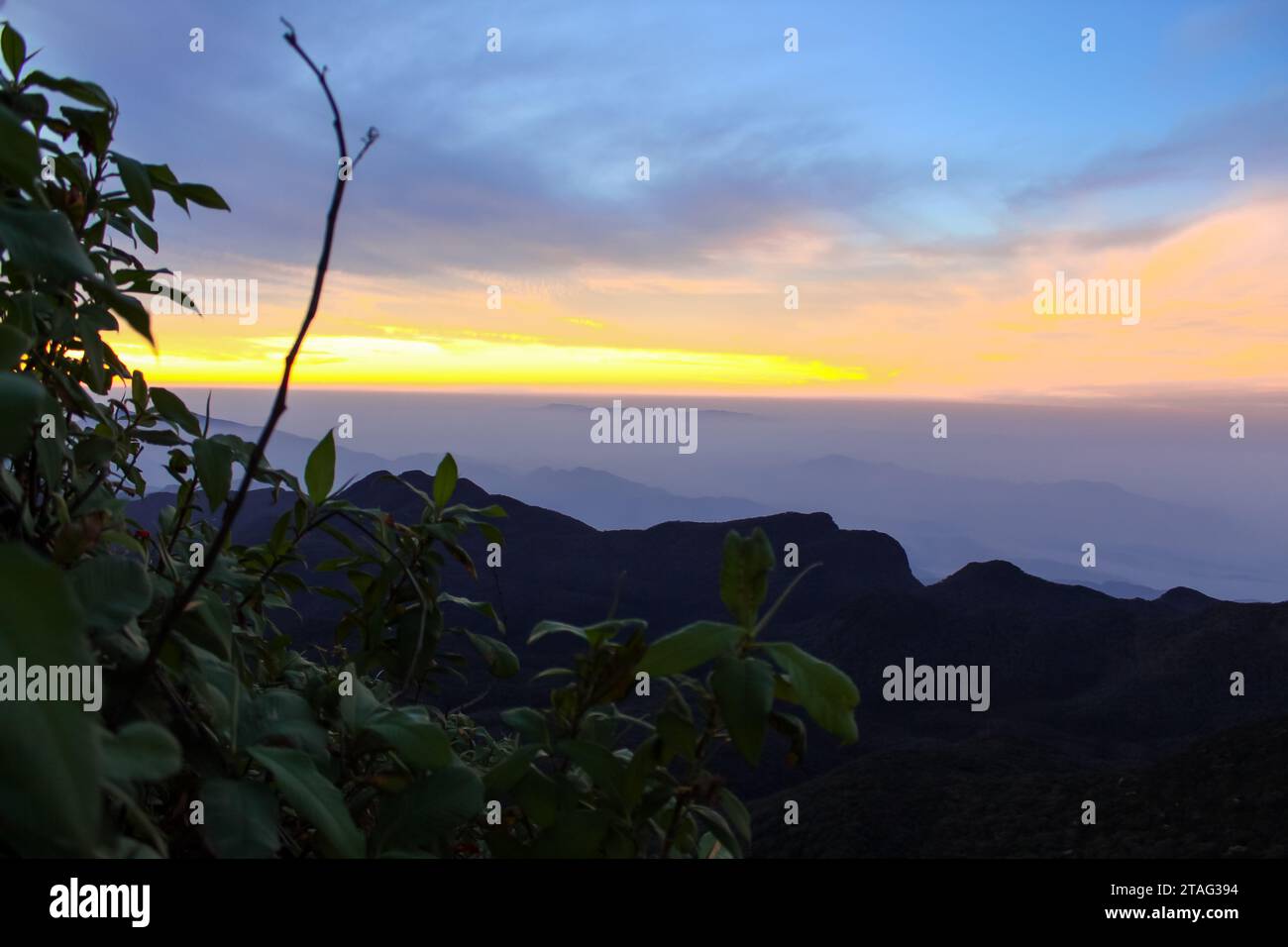 The three cone shape mountains and the magical sunrise sky at Adam's ...