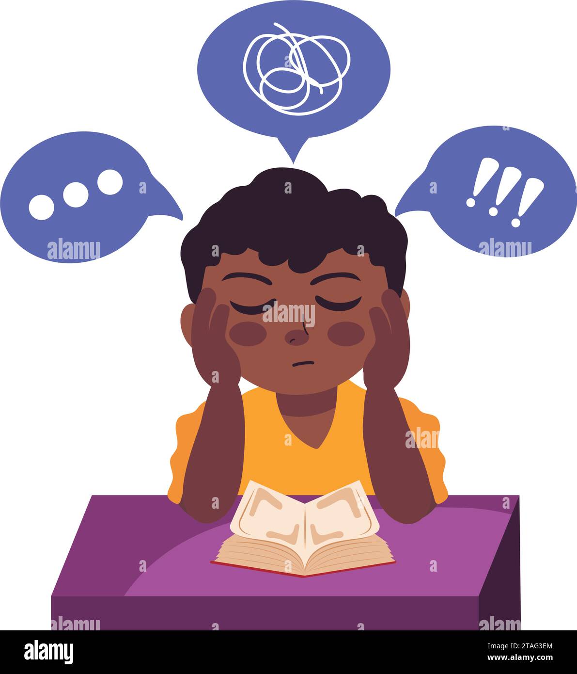 attention deficit hyperactivity disorder student Stock Vector Image ...