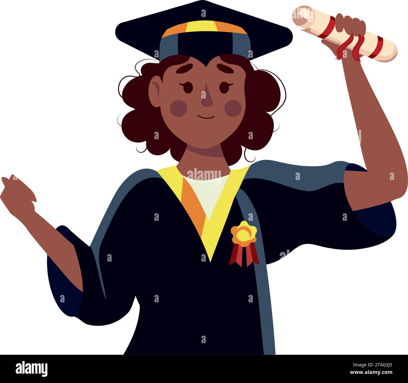 graduation event girl with diploma Stock Vector Image & Art - Alamy
