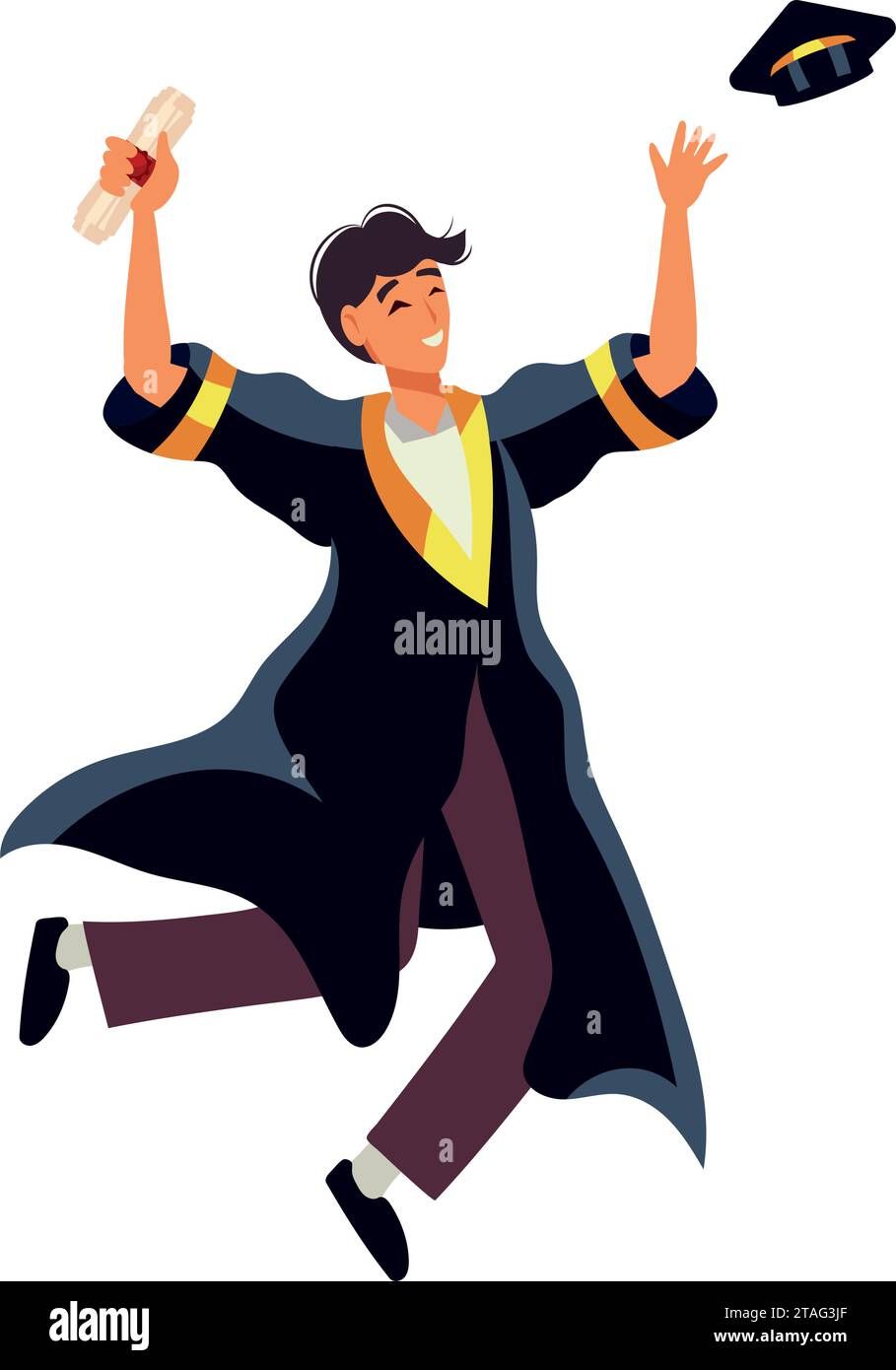 graduation event graduate boy happy Stock Vector Image & Art - Alamy