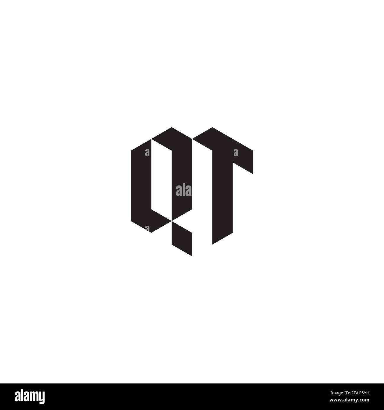 QT initial logo letters in high quality professional design that will ...