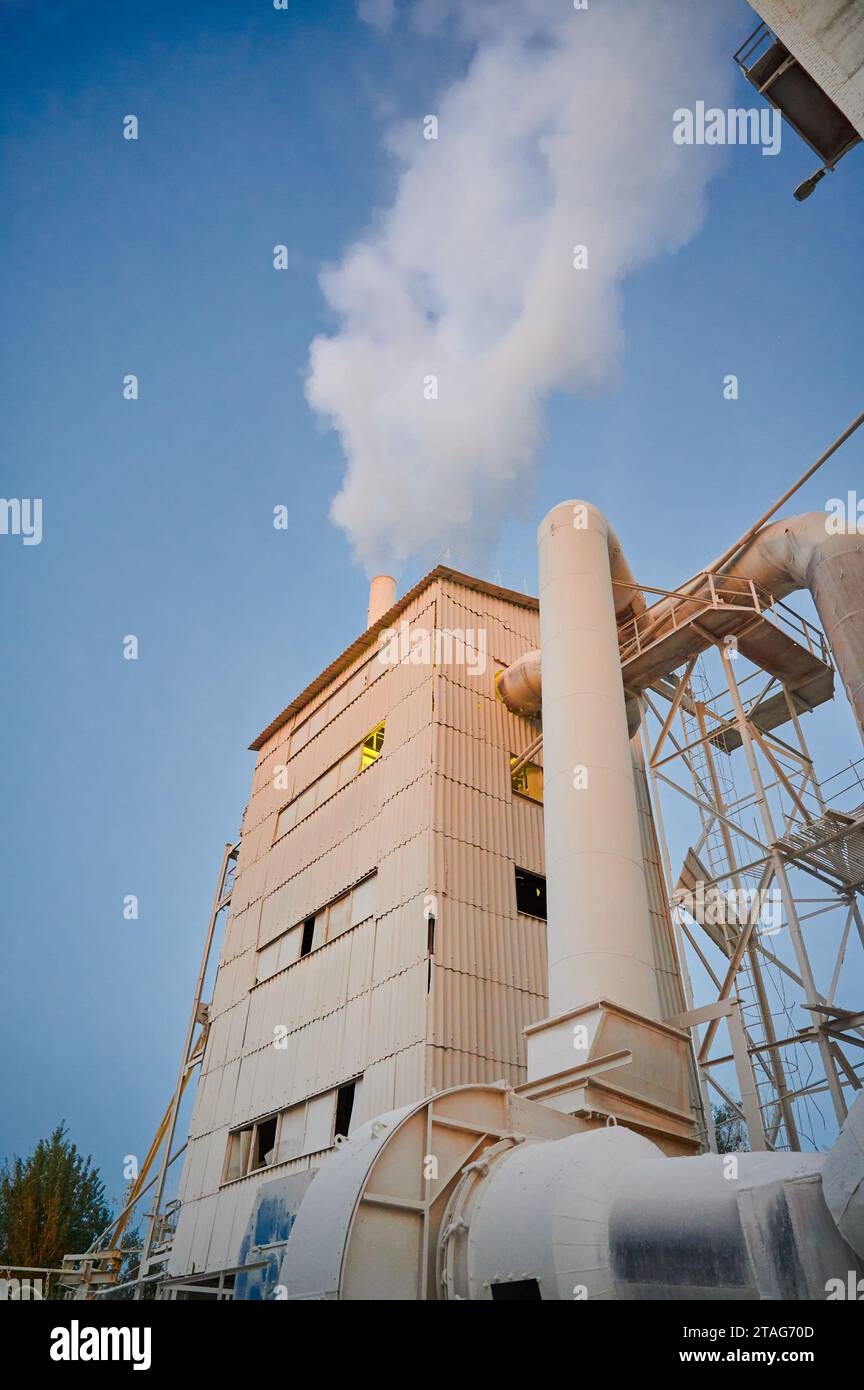 Building of loading device of roasting rotary furnace Stock Photo - Alamy