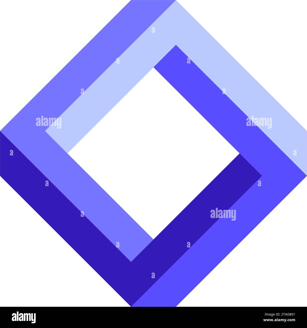 Impossible Square Shape Optical Visual Illusion Blue Purple Infinite