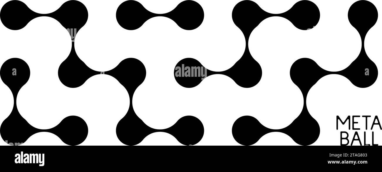 Black Metaballs Set Liquid Connected Dots Morph Blobs Pattern Collection Thin Integration