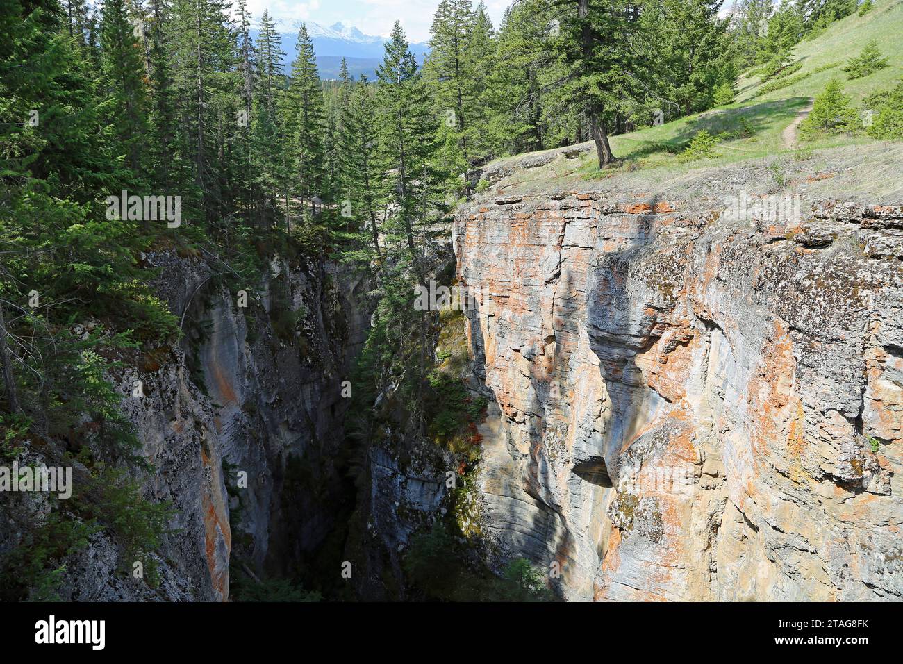 Landscape with Maligne Canyon, Canada Stock Photo - Alamy