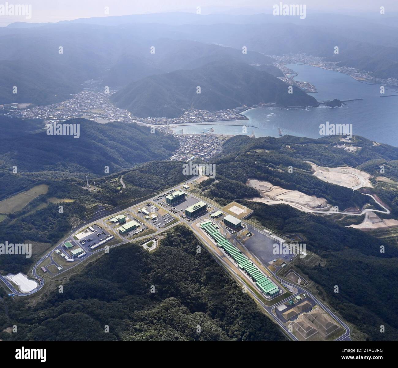 An aerial photo shows Camp Amami of Japan Ground Self-Defense Force in ...