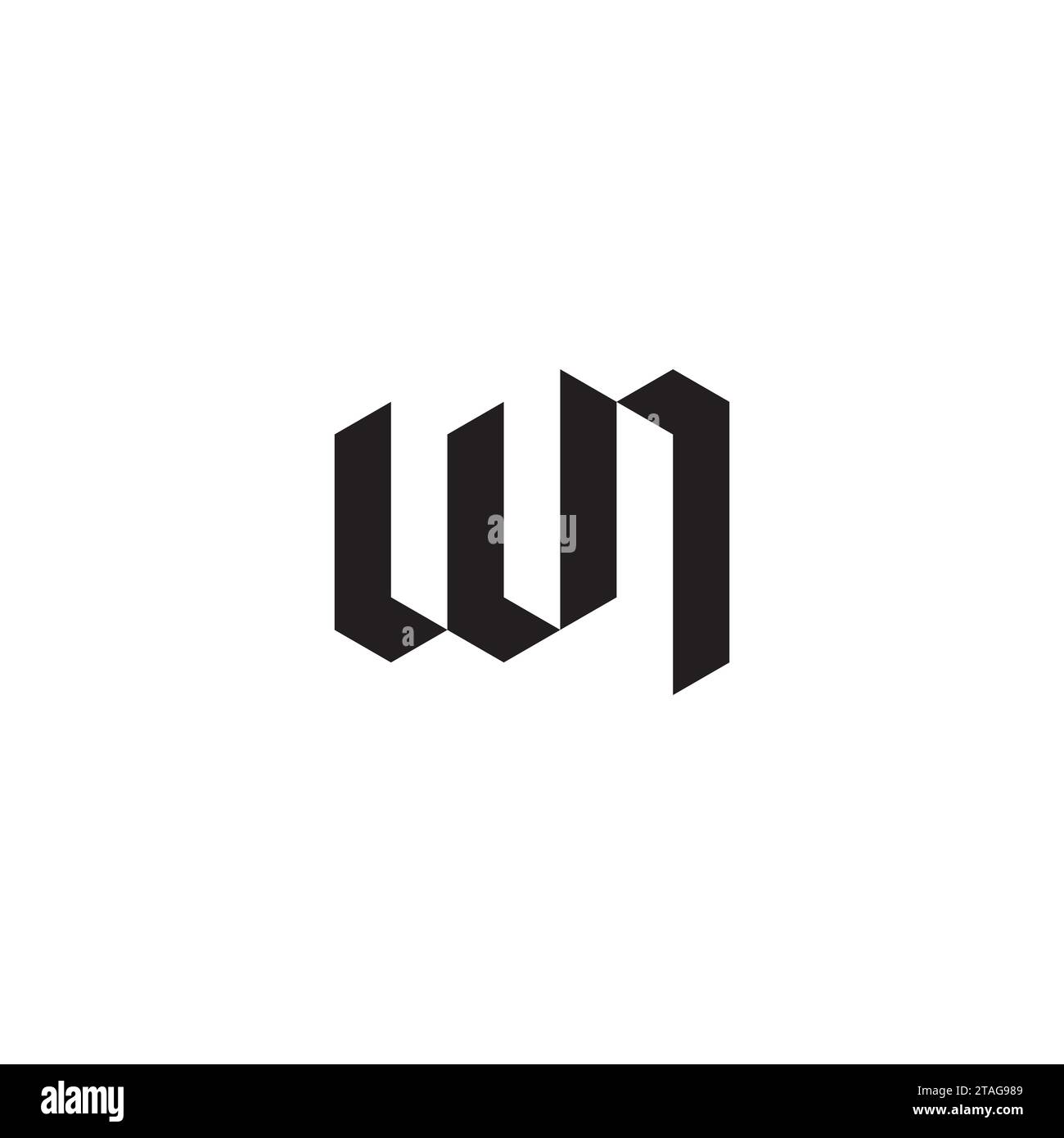 Wn logo design Stock Vector Images - Alamy