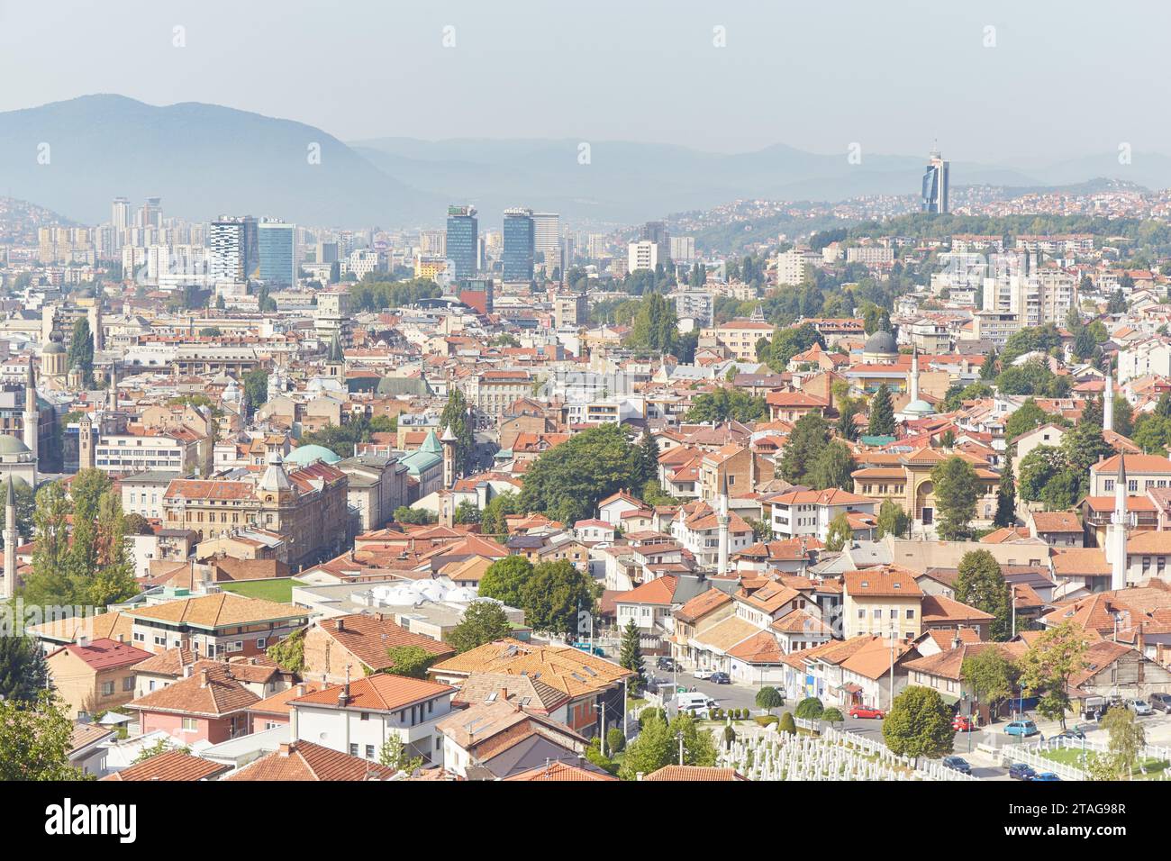 The historic Vratnik district of Sarajevo, the capital of Bosnia and ...