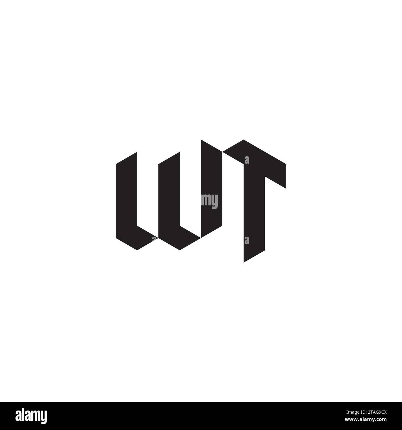 WT initial logo letters in high quality professional design that will ...