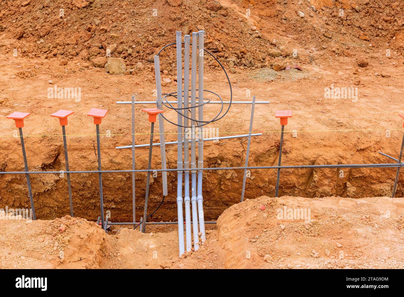 Digging an earthen trench for foundations to pouring concrete is all ...