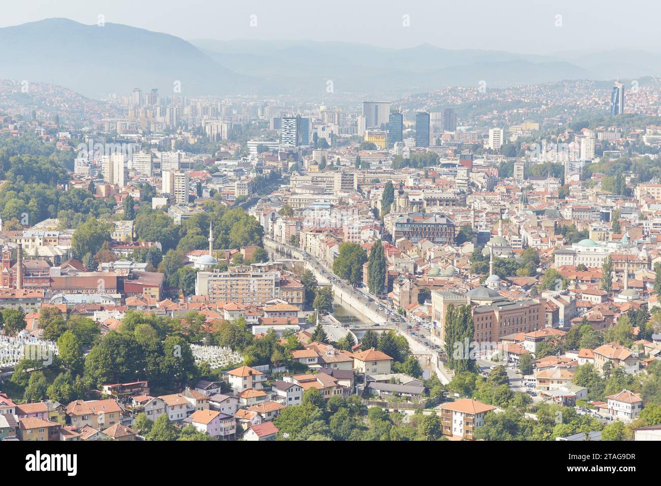 The historic Vratnik district of Sarajevo, the capital of Bosnia and ...