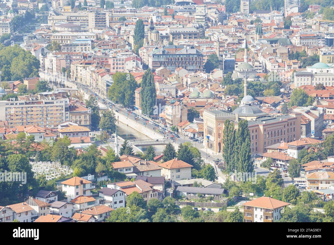 The historic Vratnik district of Sarajevo, the capital of Bosnia and ...