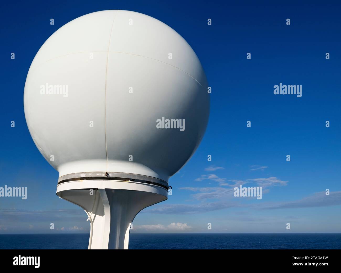 South Pacific Cruise / Cruise ship's Sea Tel Satellite on the deck of ...