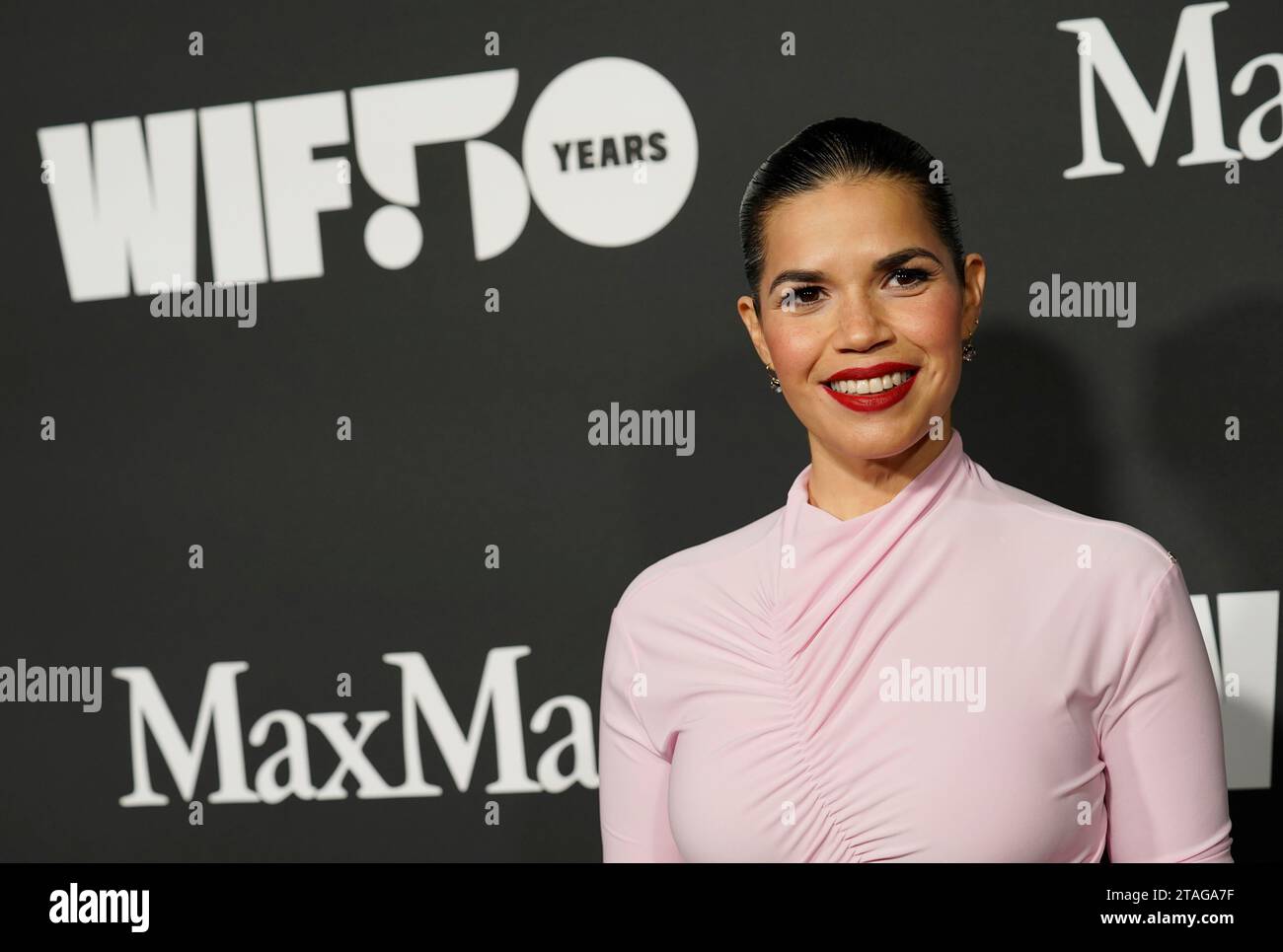 Actor America Ferrera poses at the 2023 WIF Honors, Thursday, Nov. 30 ...