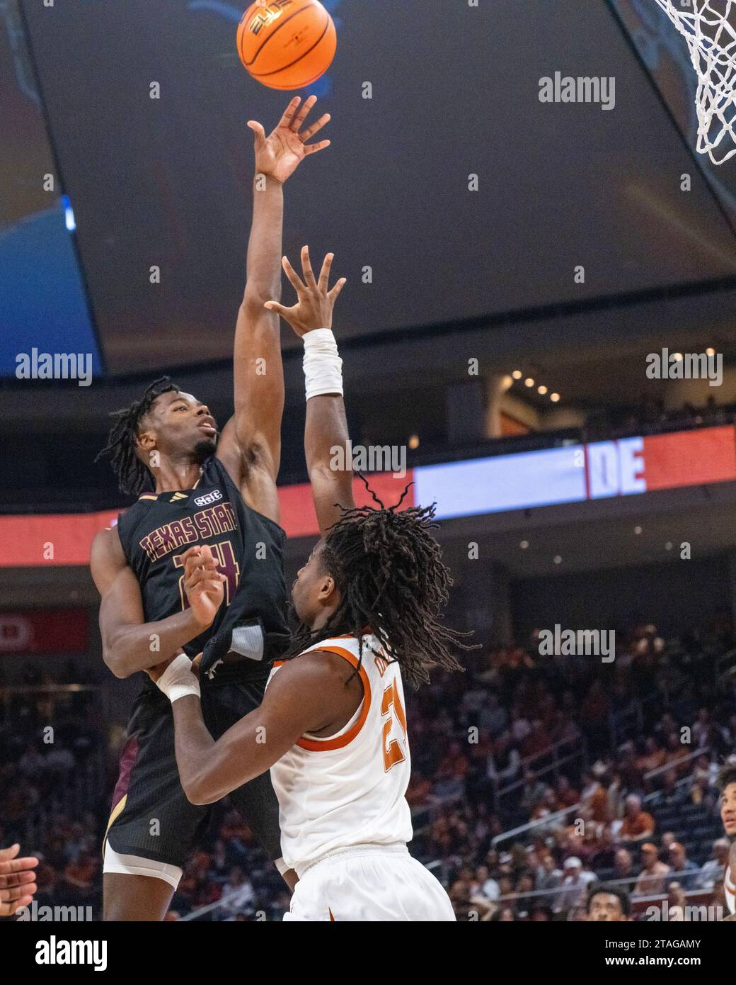 Texas, USA. 30th Nov, 2023. Brandon Love #24 of the Texas State Bobcats ...