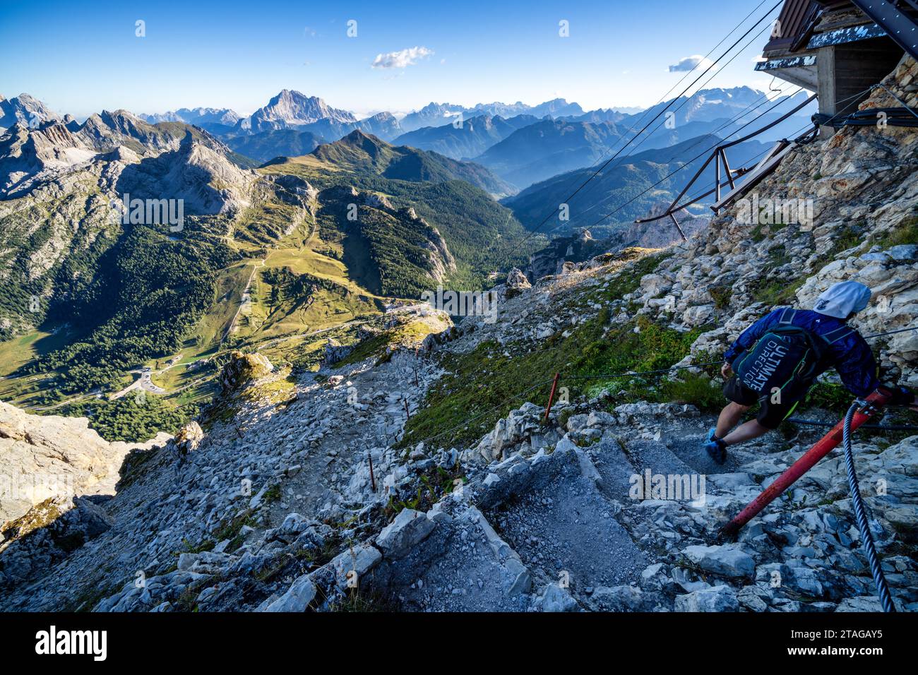 Hiking towards World War I time tunnels while hiking on Alta Via 1 ...