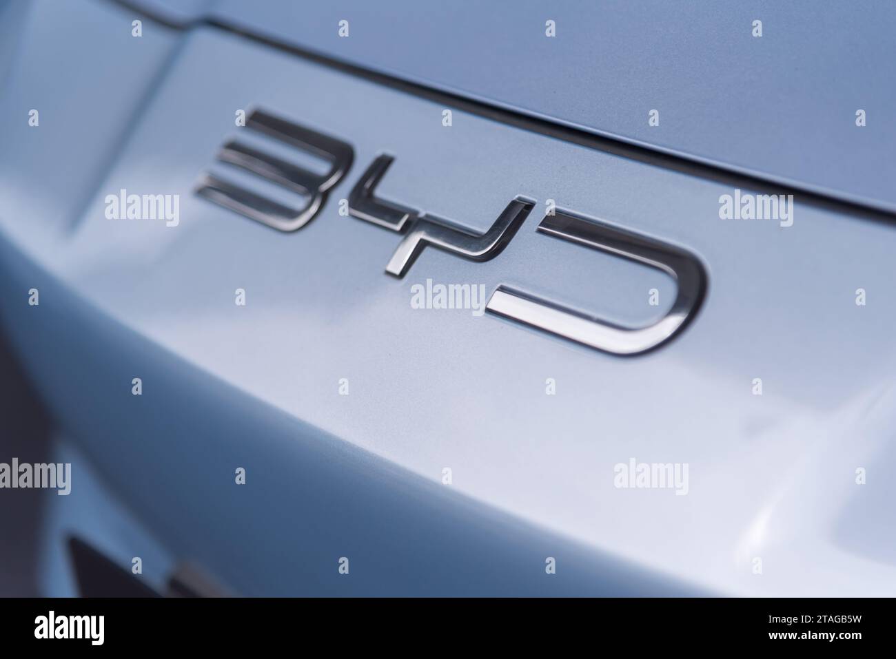 Nakhonpathom,Thailand - 1 Dec, 2023: BYD Logo tag on BYD Seal test ...