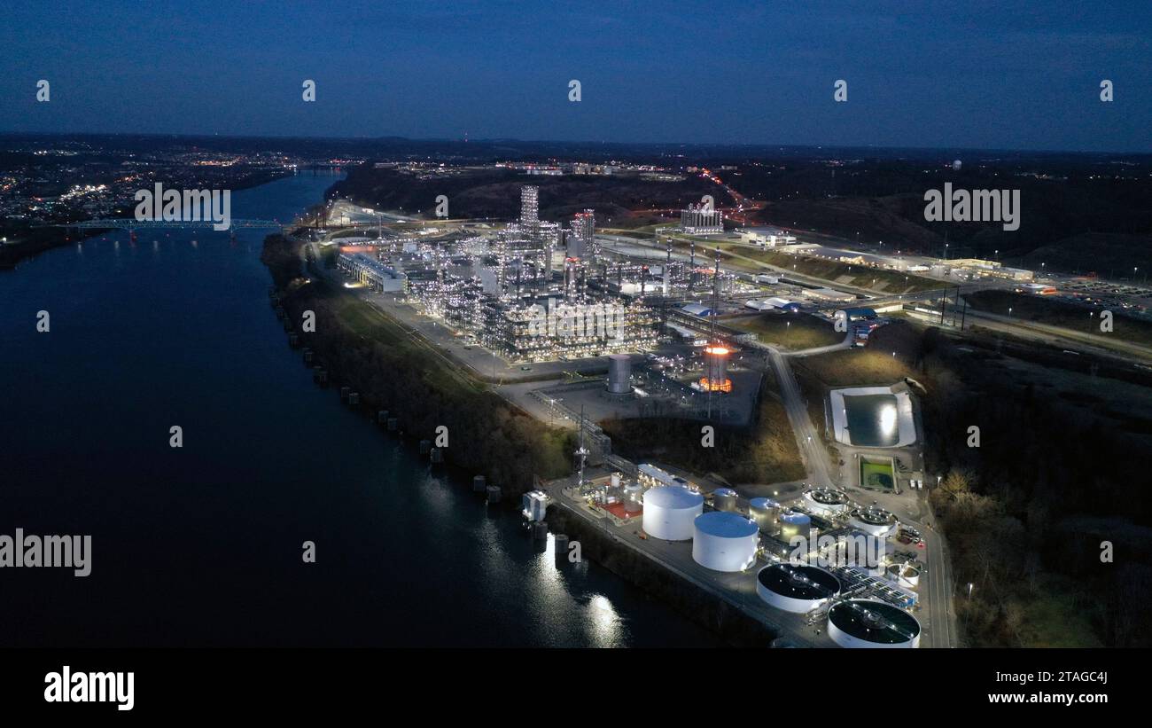 This is the Shell Ethane Cracker Plant on the Monongahela River in ...