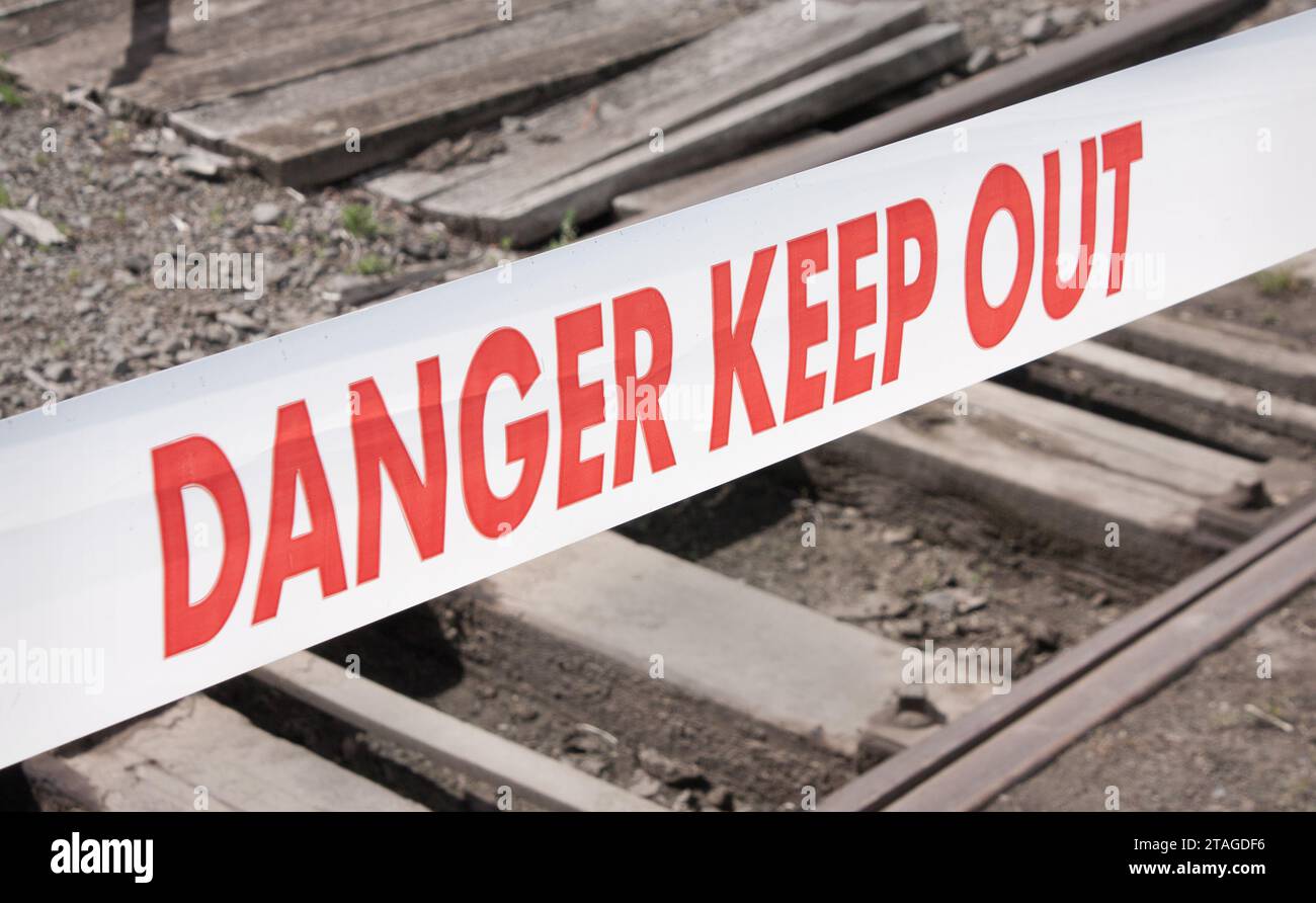 DANGER KEEP OUT tape Stock Photo - Alamy