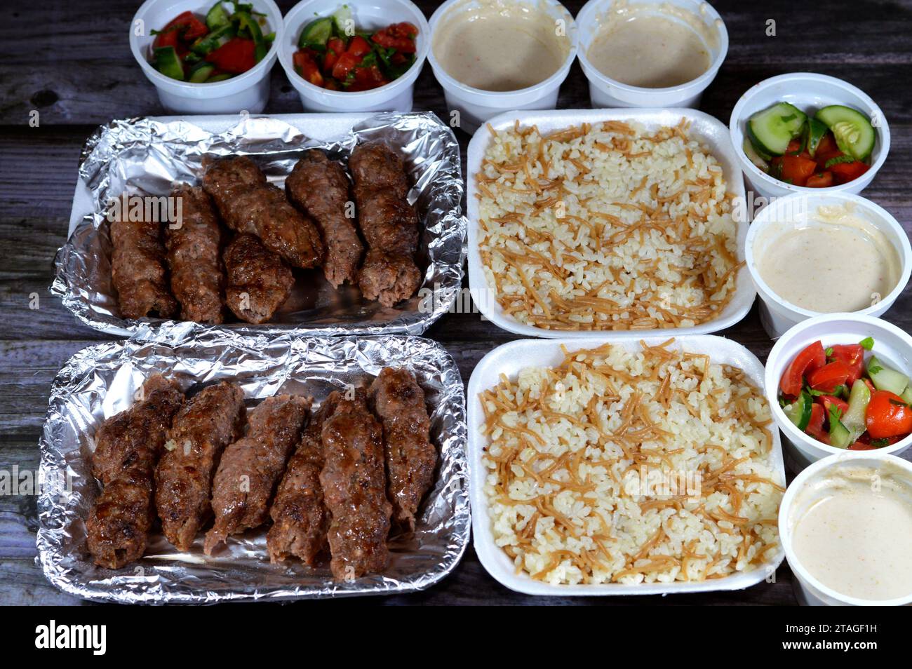 Arabic cuisine traditional food beef Kofta, kufta shish, minced meat ...