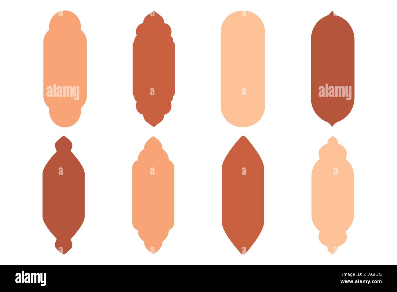 Set islamic arch frames, minimal boho borders, windows, arabic isolated ...