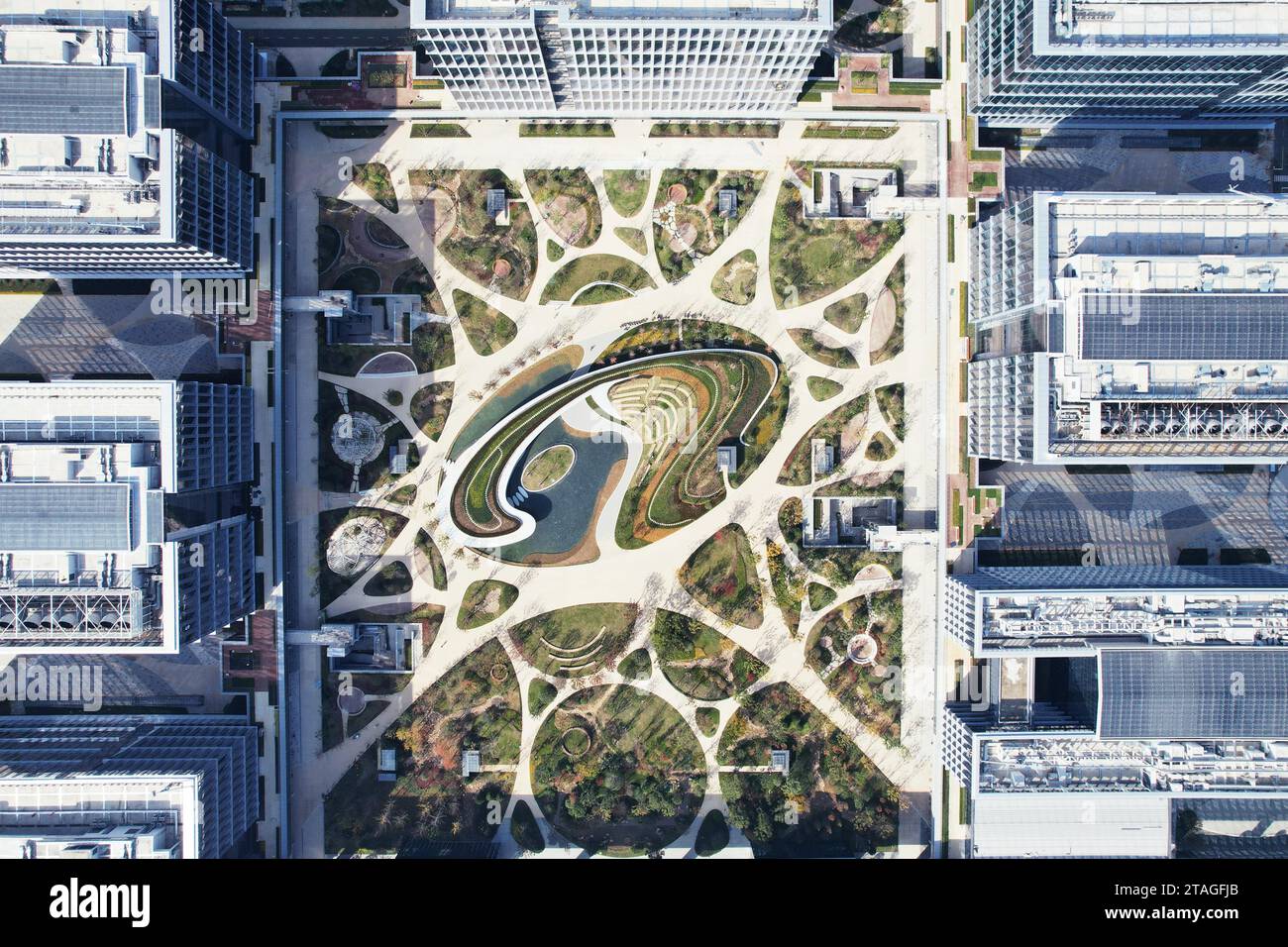 Aerial photo shows the Alibaba group headquarters in Hangzhou City ...