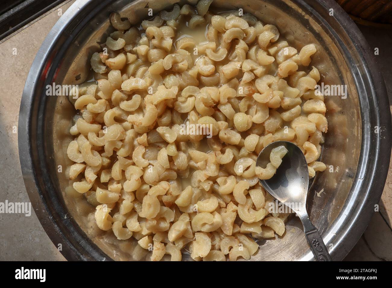 Homemade Amla candy. dried and sugar dipped Indian gooseberry fruit cut ...