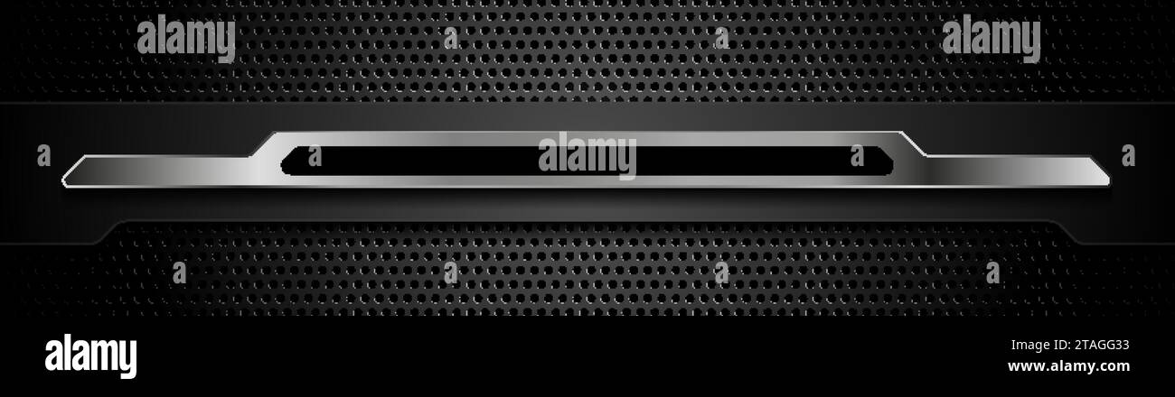 Dark and metallic technology abstract background. Vector banner design ...