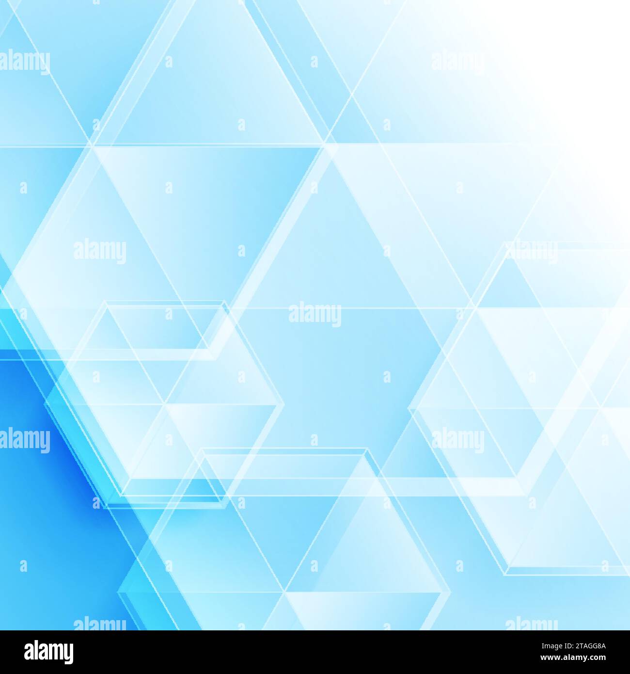 Light blue geometric tech background with glossy hexagons. Vector ...