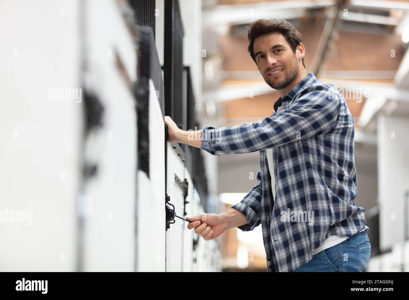 Man closing a door hi-res stock photography and images - Alamy