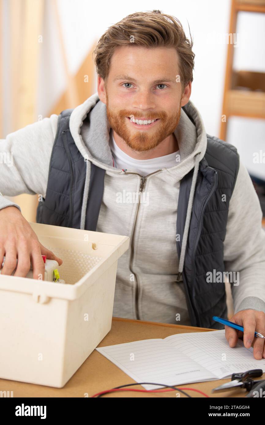 responsible man is protecting environment while sorting the waste Stock ...