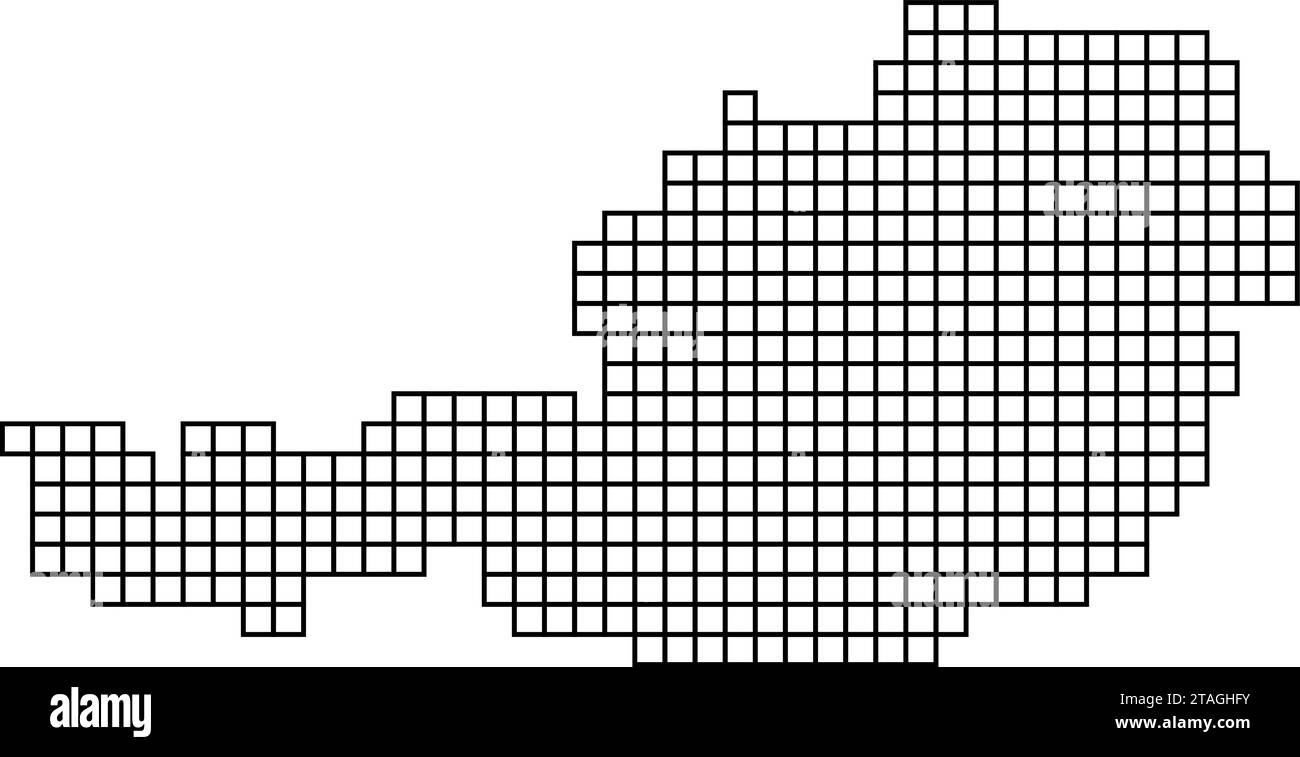 Austria map silhouette from black pattern mosaic structure of squares ...