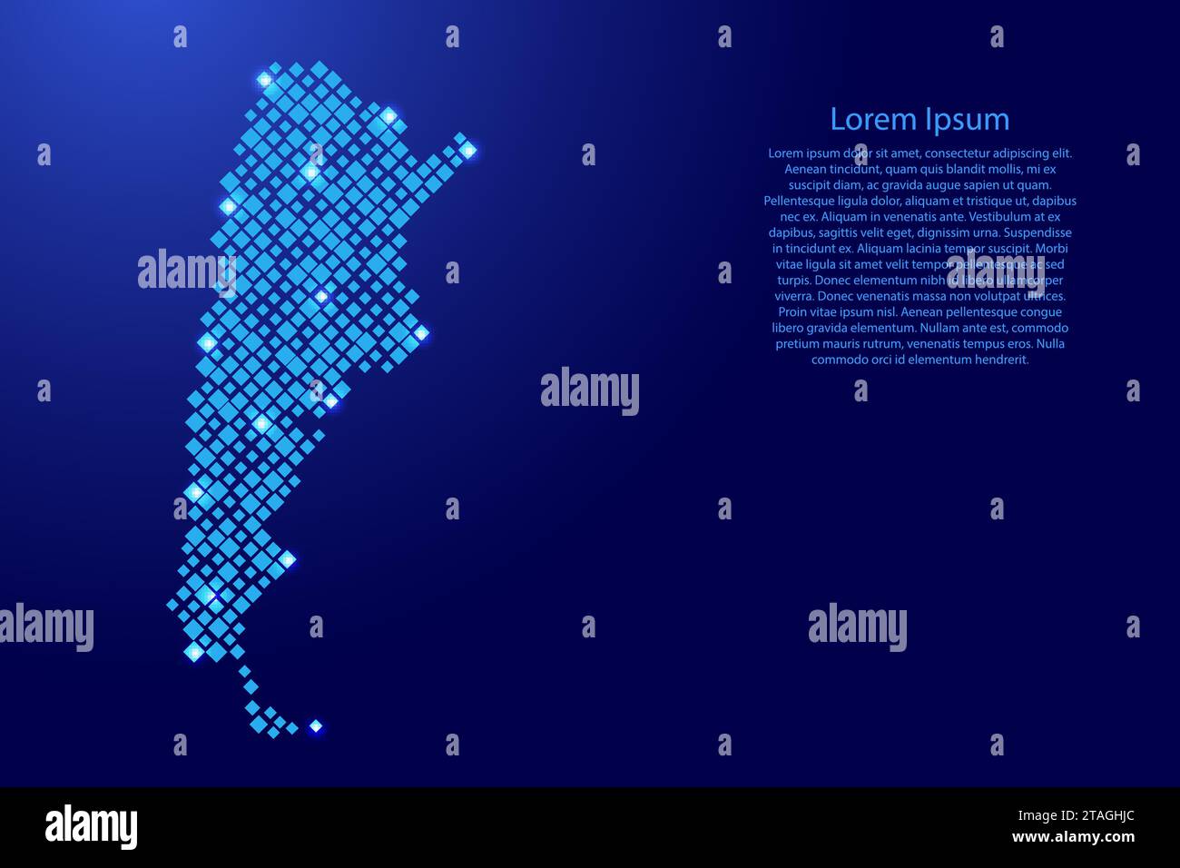 Argentina map from blue pattern rhombuses of different sizes and ...