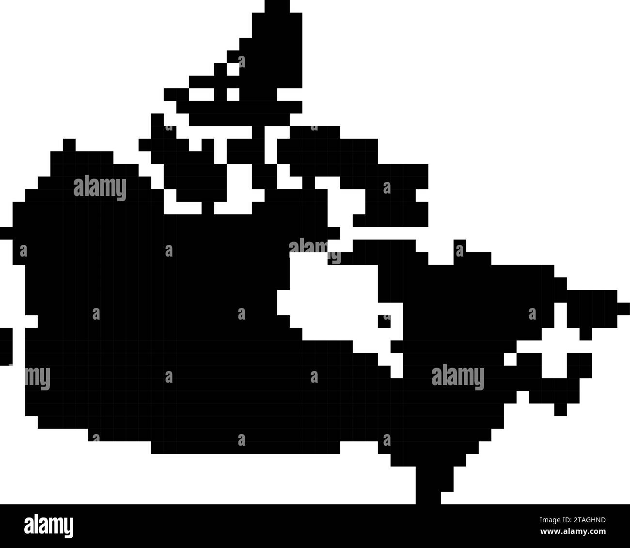 Canada map silhouette from black square pixels. Vector illustration ...