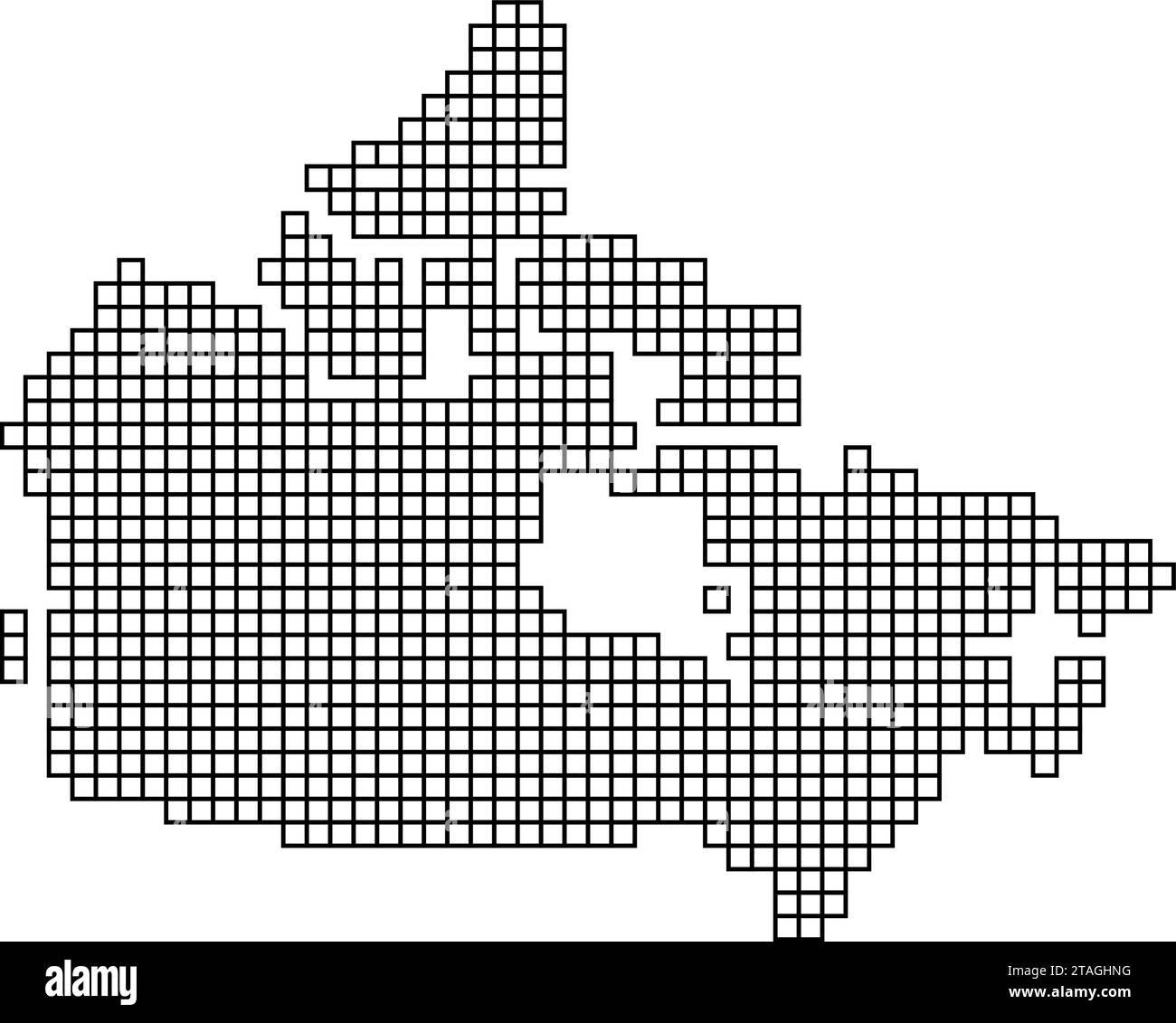 Canada map silhouette from black pattern mosaic structure of squares ...